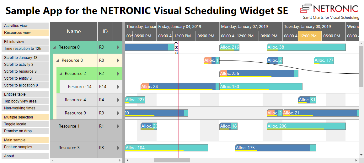 Visual Scheduling Widget for HTML5 Planning Boards | Download